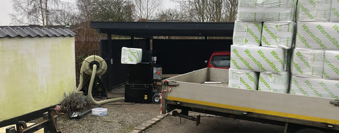 Isolering af loft med WarmFiber papirisolering